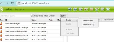 AEM user, group creation and permission - unLock Learning